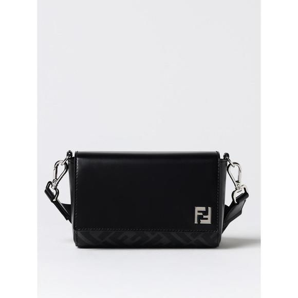 Fendi | Bags | Fendi Ff Leather Shoulder Bag Black | Poshmark